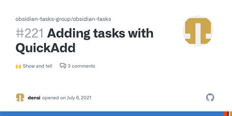 Adding Tasks With Quickadd · Obsidian Tasks Group Obsidian Tasks