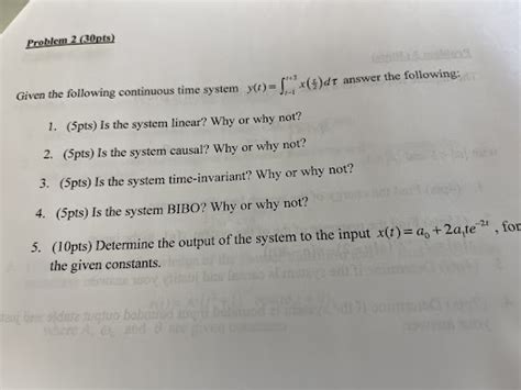 [solved] problem 2 10pts given the following continuous time system