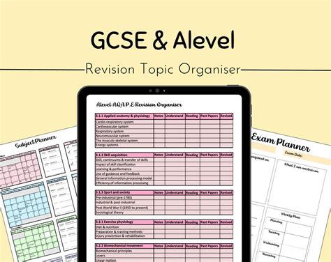 Gcse And Alevel Topic Organiser Etsy