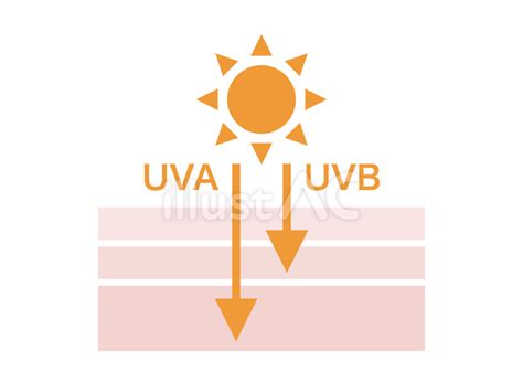 免费矢量 太陽、皮膚和 Uva Uvb 箭頭圖像：橙色