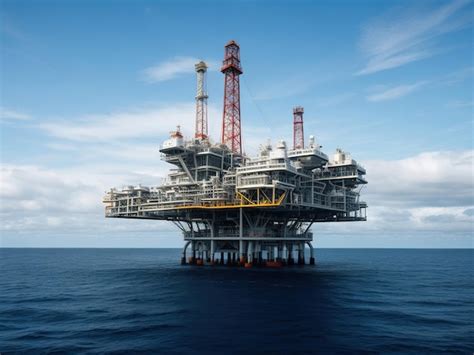 Premium Photo Offshore Platform Background Generative Ai
