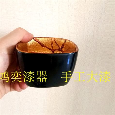 大漆鎏金紫砂杯 生漆金膳犀皮手工漆器 功夫茶杯茶具创意主人单杯 阿里巴巴