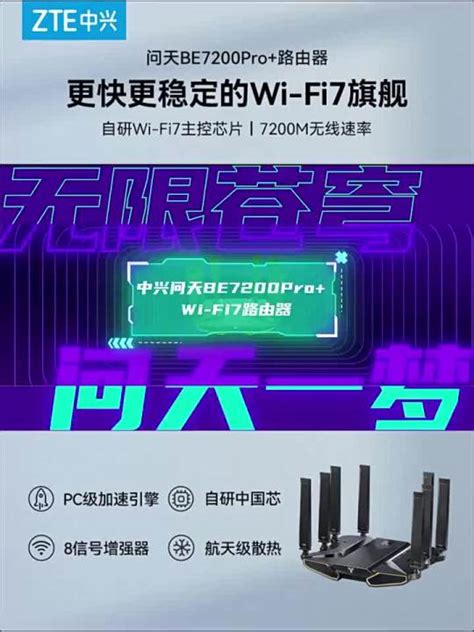Wifi7 Router Zte Asks The Sky Be7200pro Wireless Dual Frequency