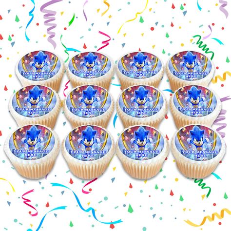 Sonic The Hedgehog Edible Cupcake Toppers 12 Images Cake Image Icing