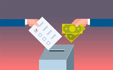 투표 선거 부패 개념 평면 수평 동안 돈을 주는 상자 판매 투표에 종이 투표 지 목록을 넣어 유권자 선거에 대한 스톡 벡터 아트 및 기타 이미지 Istock