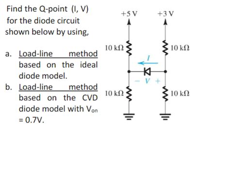 solved find the q point i v for the diode circuit shown