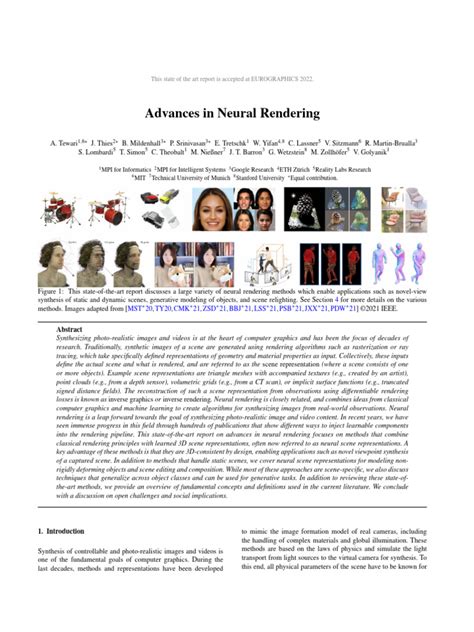 advances in neural rendering pdf rendering computer graphics 3