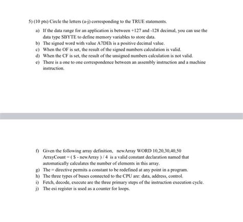 Solved 2 14 Pts Given The Following Unsigned Word Array