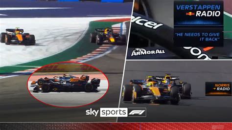 Us Gp Lando Norris And Max Verstappen Heated Radio Messages After