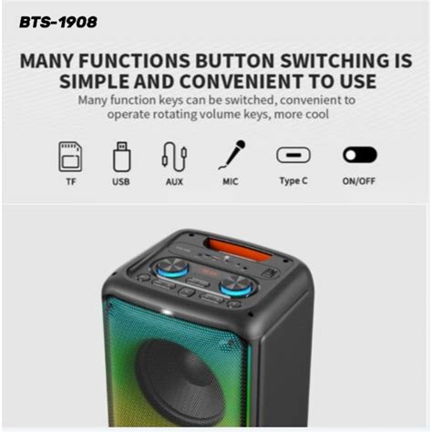 Brodu Bts 1908 Bluetooth Karaoke Speaker With Free Dual Digital