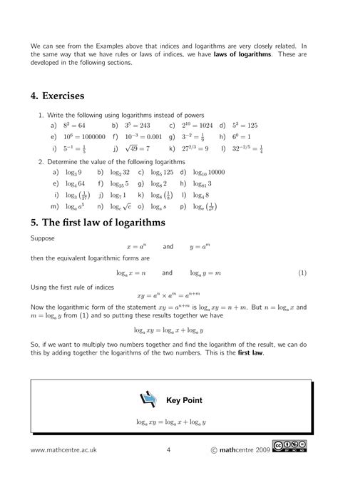 Logarithms Text Pdf