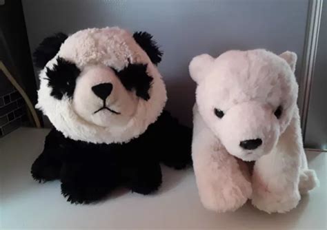 Wild Republic 9and Panda And Keel Polar Bear 7 Plush Two Realistic Soft