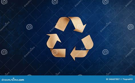 Recycling Symbol On Blue Background Symbolizes Sustainability And Eco
