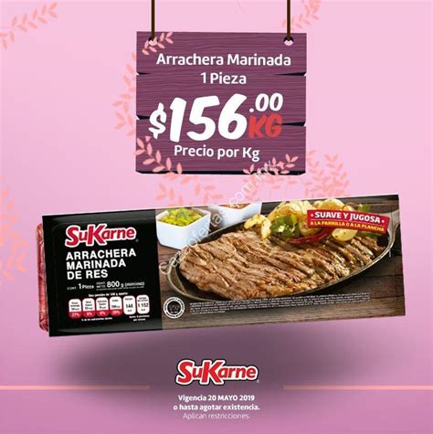Promoción Sukarne De Arrachera Marinada De Res A 156 El Kilo