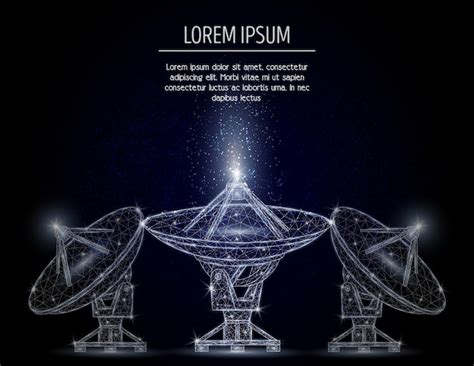 Premium Vector Radio Telescope Vector Polygonal Art Style Illustration