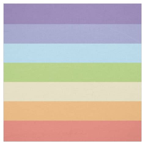 Pastel Rainbow Stripes Gay Pride Fabric Zazzle