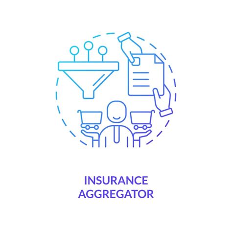 Icône De Concept Dégradé Bleu Agrégateur Dassurance Vecteur Premium