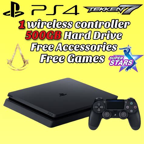 Playstation 4 Slim 500gb Hard 1 Wireless Controller Free All Accessories Free Games Ps4