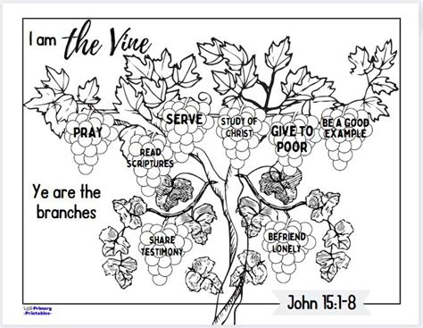 I Am The Vine Coloring Sheet Coloring Pages