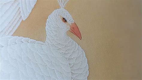 工笔画花鸟教程白孔雀染色技法 文化 艺术 好看视频