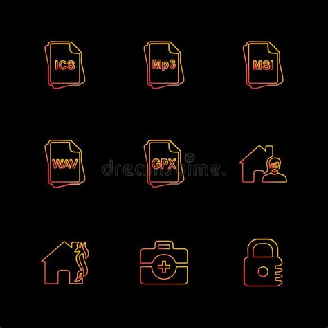 File Type Files Documents Eps Icons Set Vector Stock Vector Illustration Of Icon Files