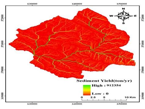 Spatial Distribution Of Sediment Yield 12 Download Scientific Diagram