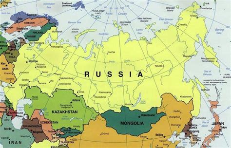 Physical Map Of Russia And Europe