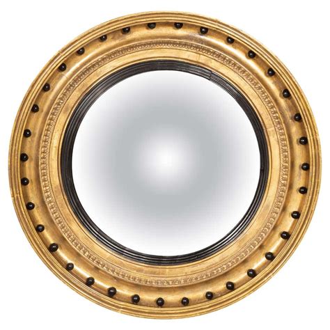 Regency Period Carved And Gilded Convex Mirror For Sale At 1stdibs