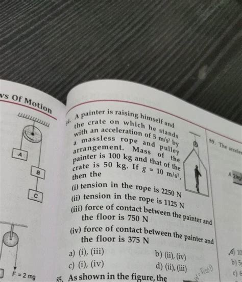 With An Acceleration Of 5 M S2 By A Massless Rope And Pulley Arrangement