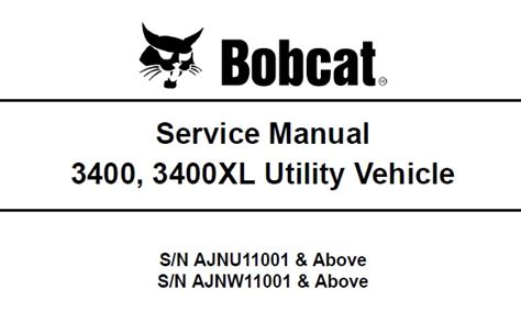 Bobcat XL Utility Vehicle Service Repair Manual