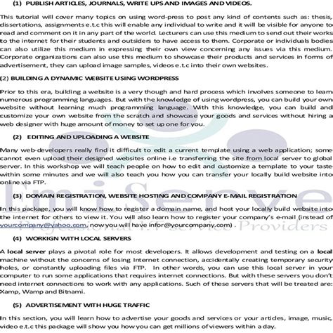 Intensive Workshop On Blogging With Wordpress Webmasters Nigeria