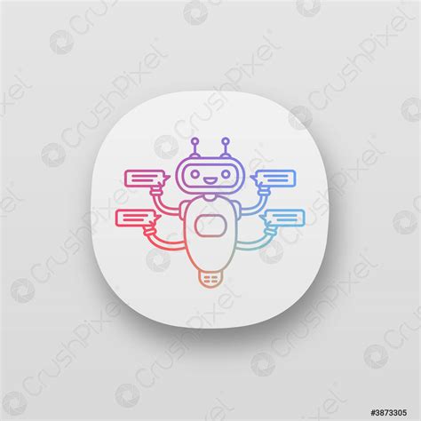 Chatbot With Four Speech Bubbles App Icon Stock Vector 3873305