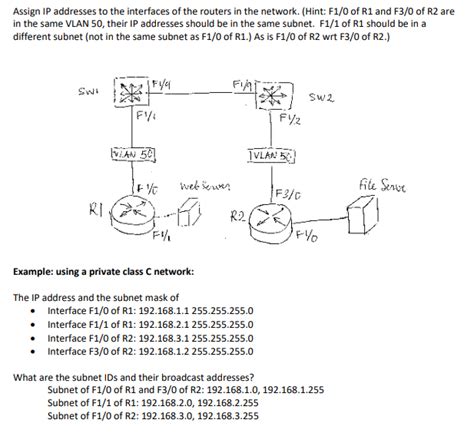 Solved Assign Ip Addresses To The Interfaces Of The Routers