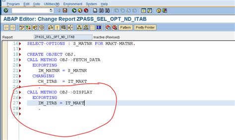 Global Class Passing Parameters Select Options And Internal Table