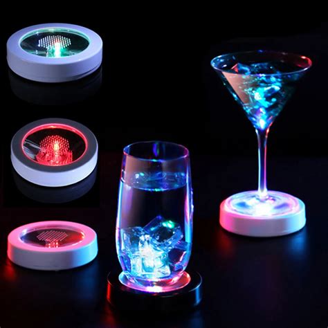 Led 컵받침 컵 홀더 조명 음료 병 분위기 컵 매트 배터리 전원 컵받침 바 파티 클럽 장식 Aliexpress