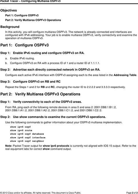 9 2 2 7 packet tracer configuring multiarea ospfv3 instructions