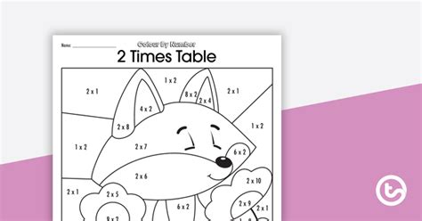 Colour By Number Worksheet 2 Times Tables Teach Starter Worksheets Library
