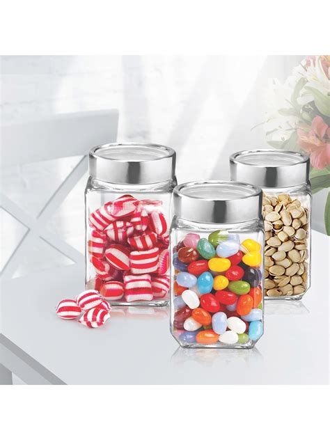Buy Treo Set Of 6 Cube Storage Glass Jars 310ml Each Container For