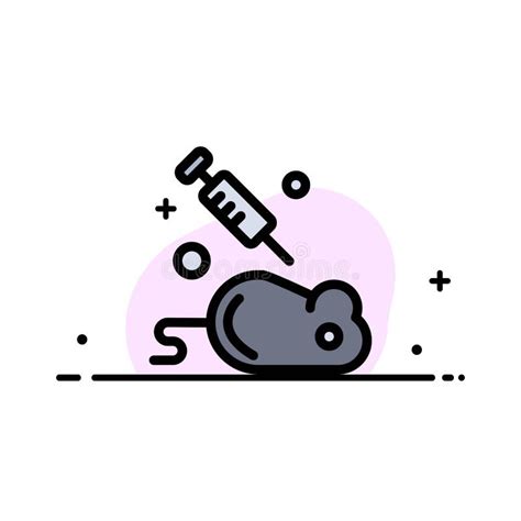 Experiment Laboratory Mouse Science Business Flat Line Filled Icon Vector Banner Template