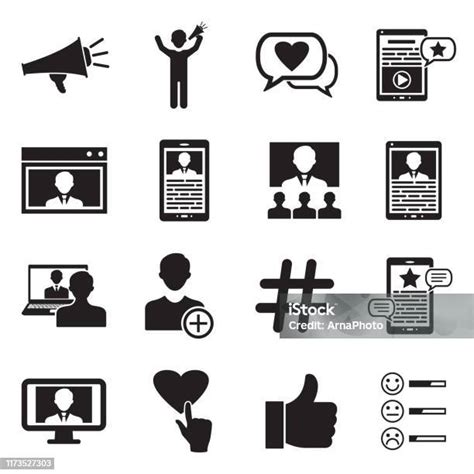 인플루언서 아이콘 블랙 플랫 디자인 벡터 일러스트레이션 Brand Name Online Messaging Platform에 대한