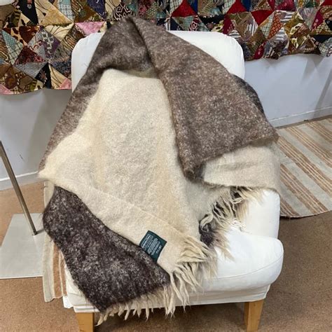 Morgan Finch Pure Mohair Pile Blanket Throw Brown S