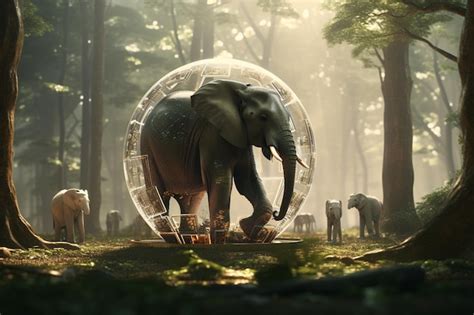 Premium Ai Image Concept Of Balance Between Technology And Wildlife