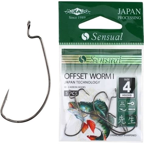 Mikado Jig Hooks Sensual Offset Worm I 5pc Hooks Erätukku English
