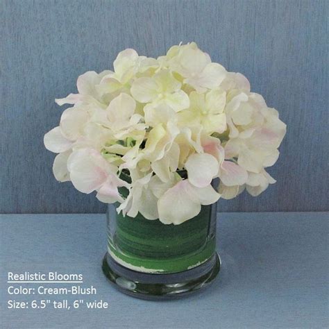Creampinkblush Hydrangea Glass Vase Faux Water Acrylic Illusion