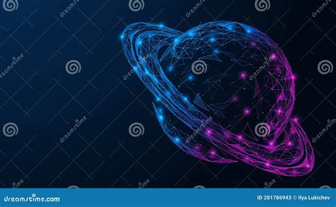 Futuristic Planet Saturn Stock Vector Illustration Of Space 281786943