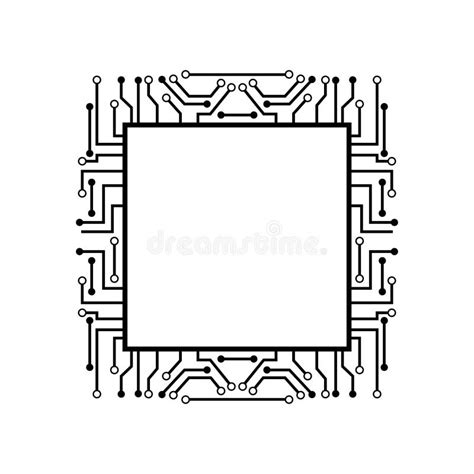 Wafer Microchip Frame Cartoon Vector Illustration Stock Illustration Illustration Of