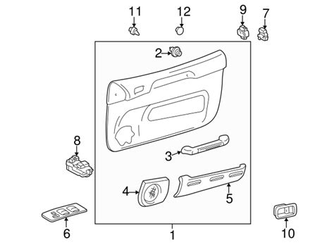 69277 22070 B0 Handle Bezel 1996 2000 Toyota Rav4 Oem Genuine