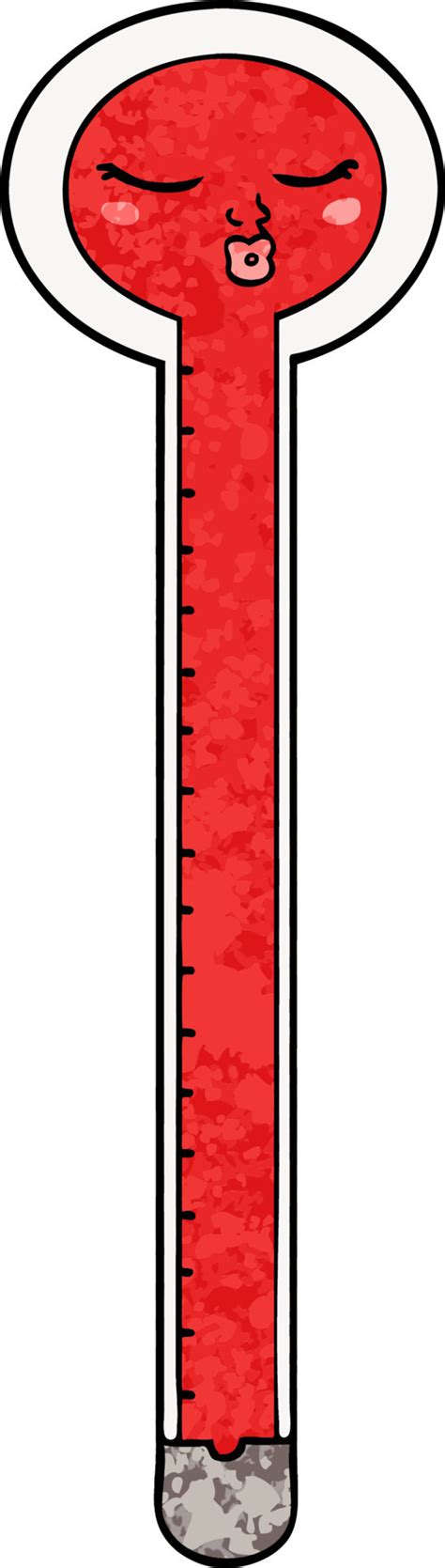 Retro Grunge Texture Cartoon Cute Thermometer 14006965 Vector Art At