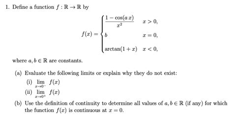 Solved 1 Define A Function F Mathbb R Rightarrow
