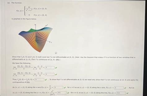 solved a the function f x y {x2 y2xy0 if x y 0 0 if